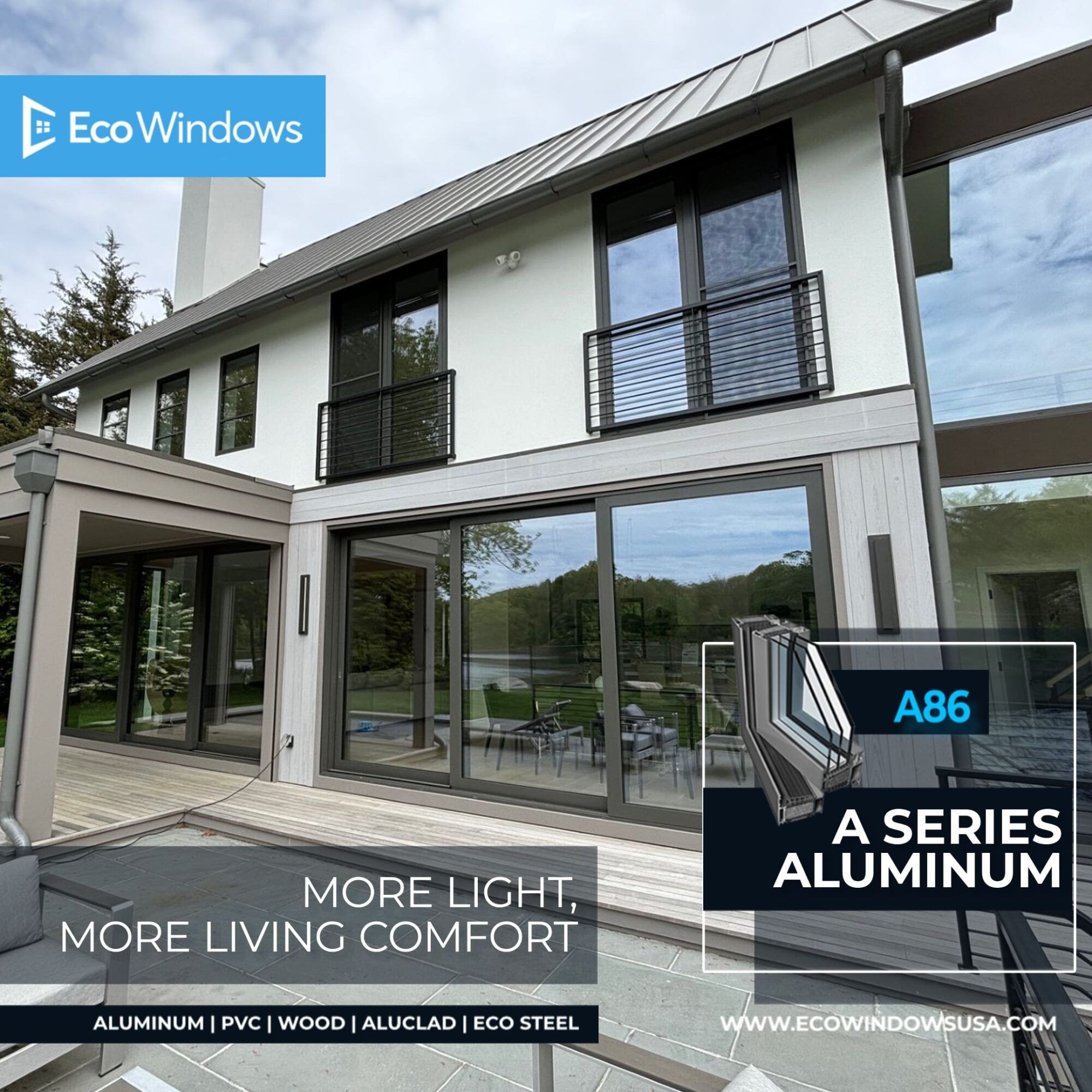 Exceptional Insulation and OITC Rating - A86 Aluminum Windows
